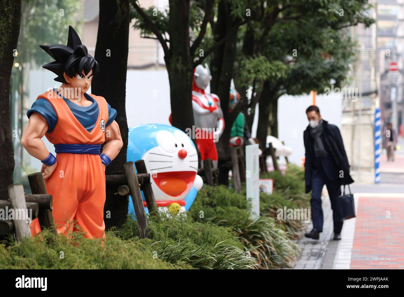 A statue of Son Goku, a protagonist of Dragon Ball which was created by ...