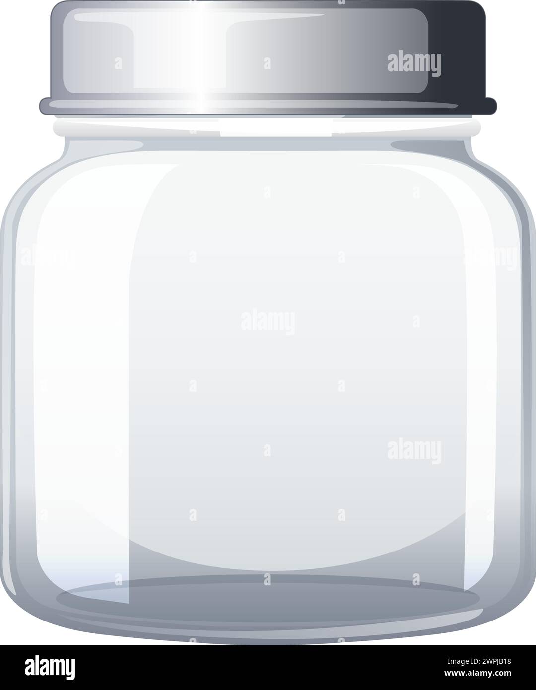 Clear glass jar with a shiny metal lid Stock Vector Image & Art - Alamy