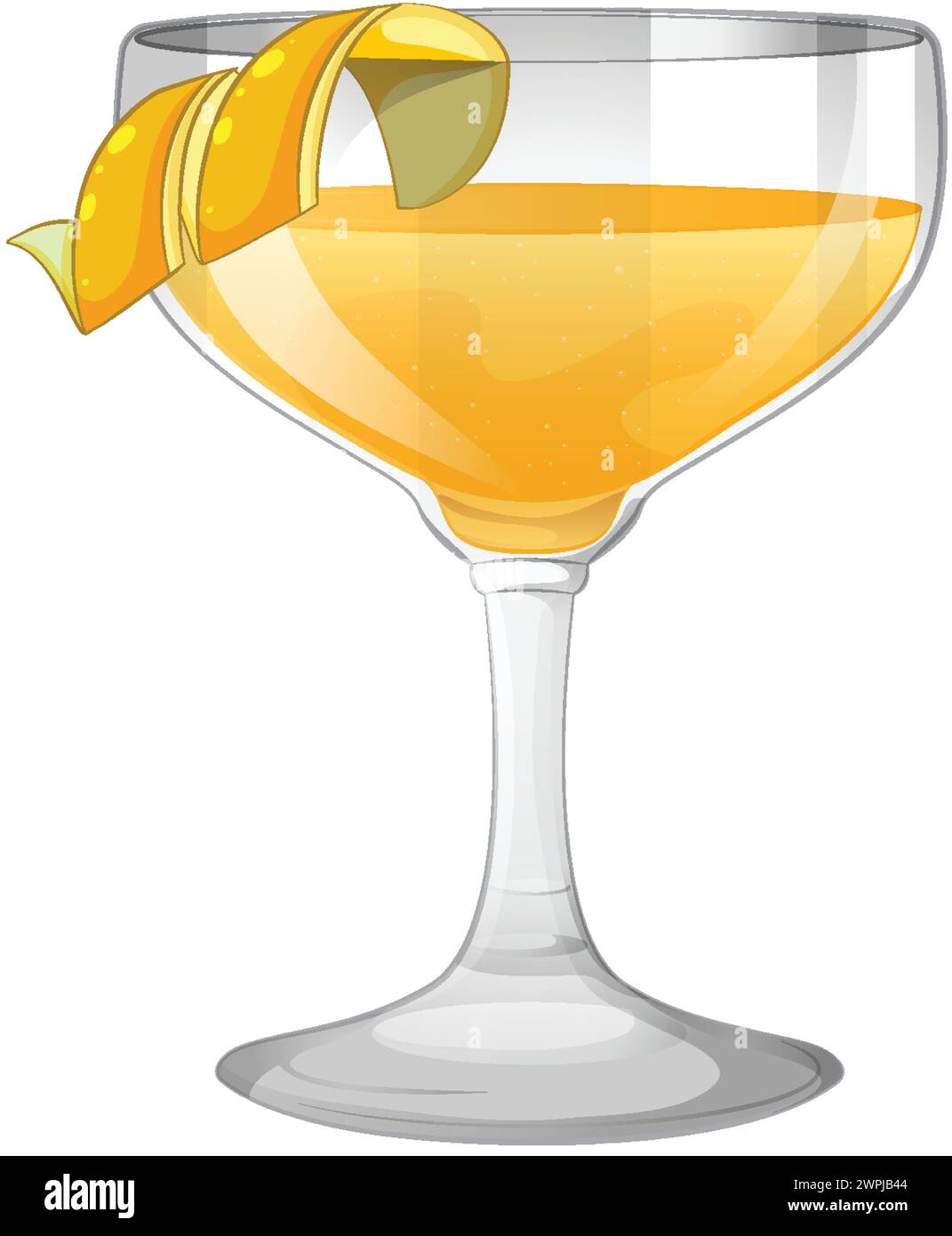 Vector graphic of a cocktail with a citrus garnish Stock Vector Image ...