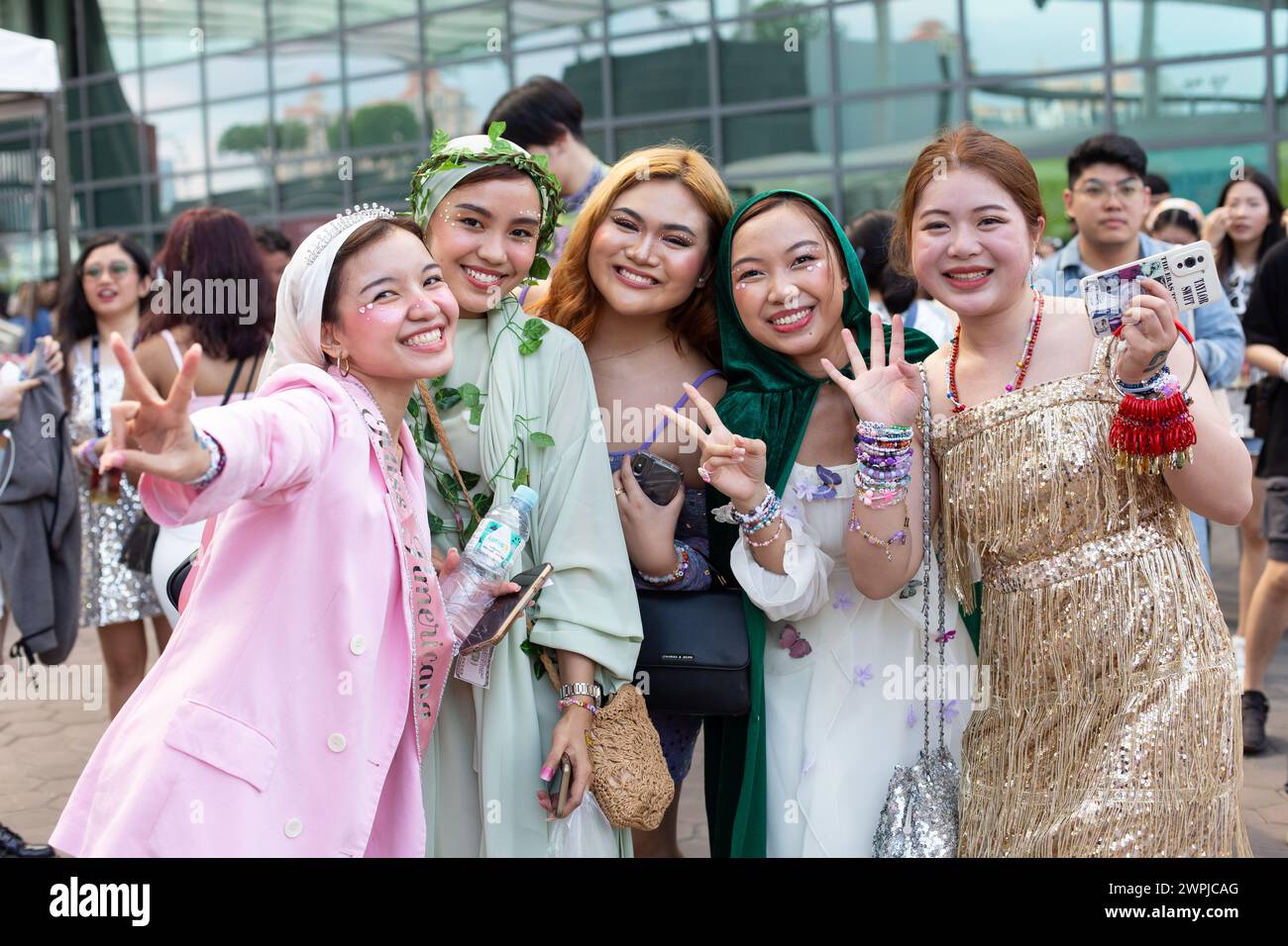 7 March 2024. Gorgeous female fans from different diversity countries ...