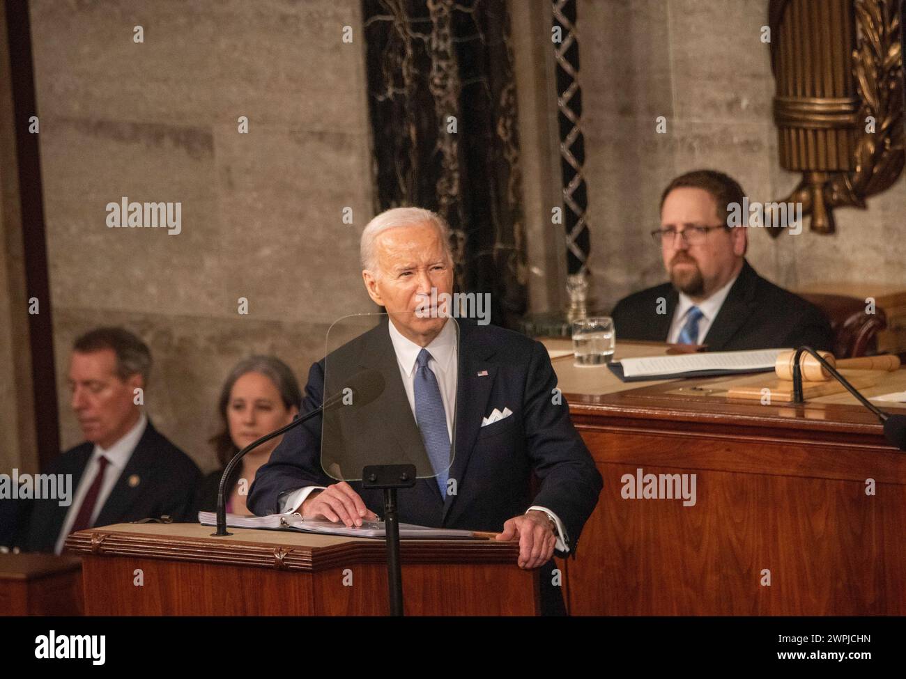 Washington DC, March 7,2024, USA: President Joe Biden addresses a joint ...