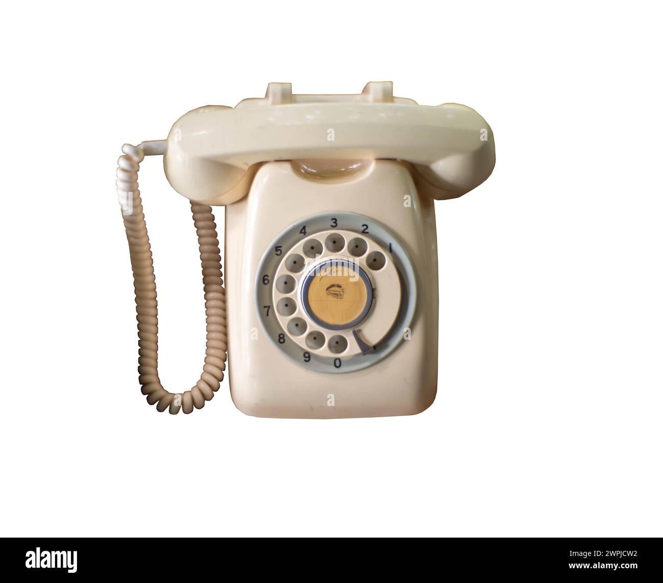 Isolated vintage rotary telephone on white background Stock Photo - Alamy