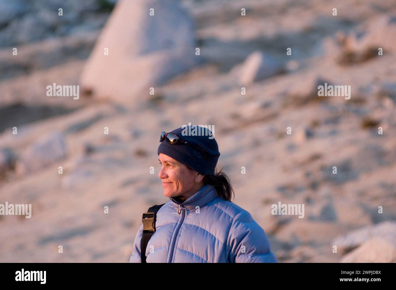 Native American Indian women Sunny Coulson hiking and camping in Alpine ...