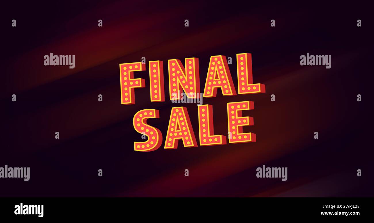 Image of final sale over dark red waves on black background. Business ...