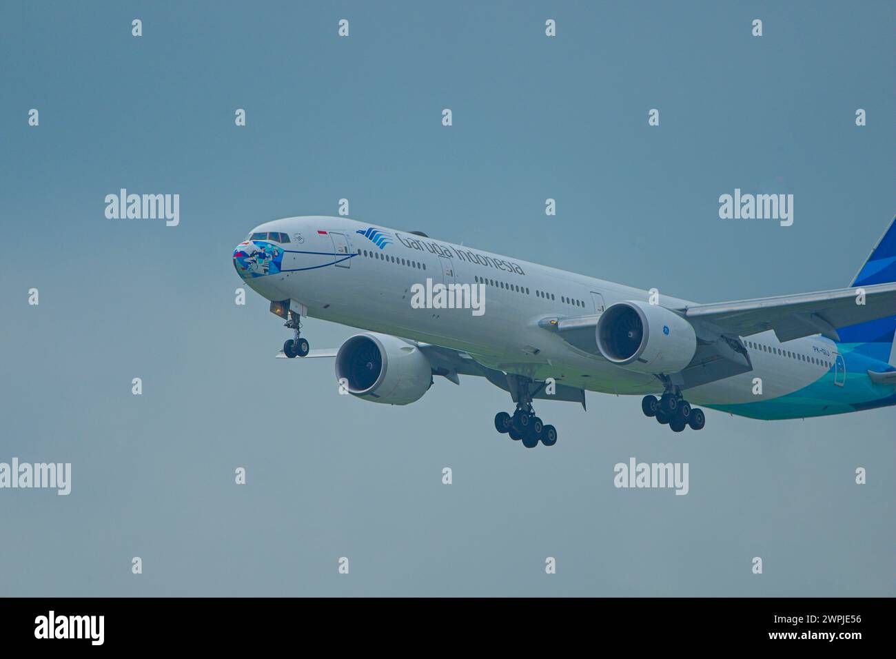 SINGAPORE - MARCH 8, 2024: Garuda Indonesia B777-3U3(ER), PK-GIJ Ayo ...