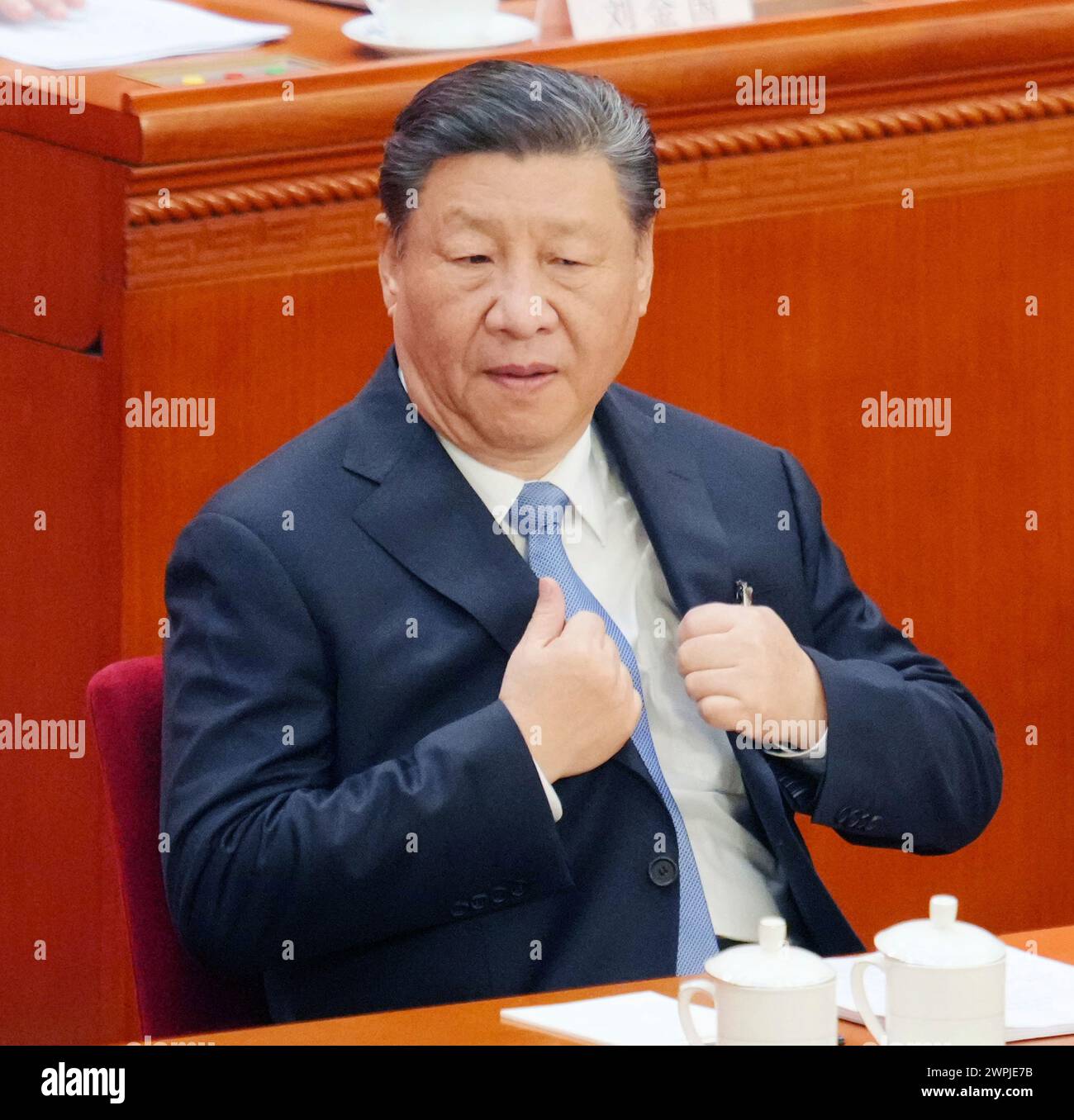 Chinese President Xi Jinping attends a plenary session of the National ...