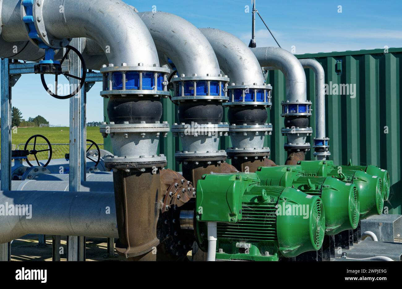 Large scale irrigation system on a dairy farm, Otago, south island ...