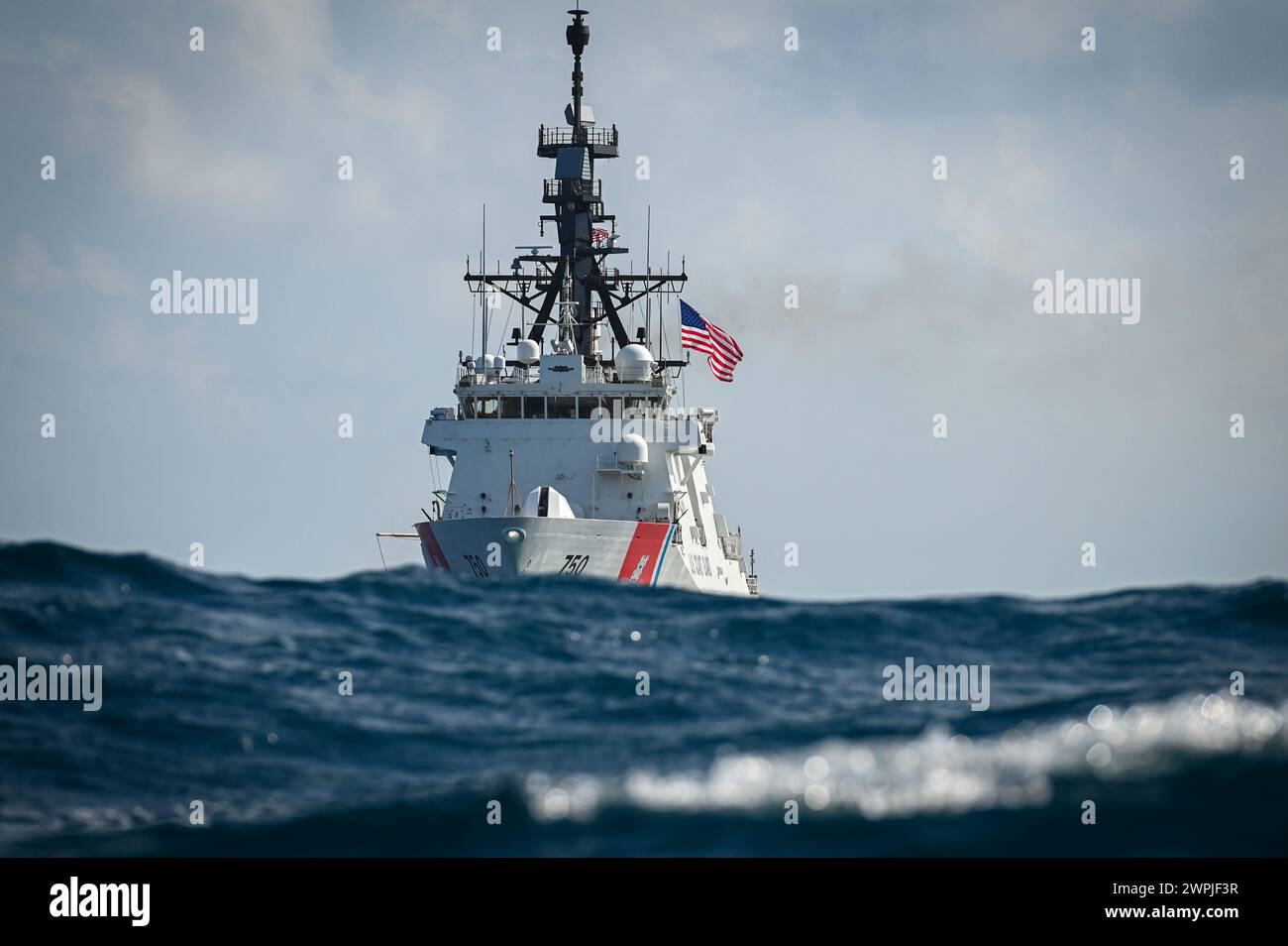 U.S. Coast Guard Cutter Bertholf (WMSL 750) transits near the Singapore ...