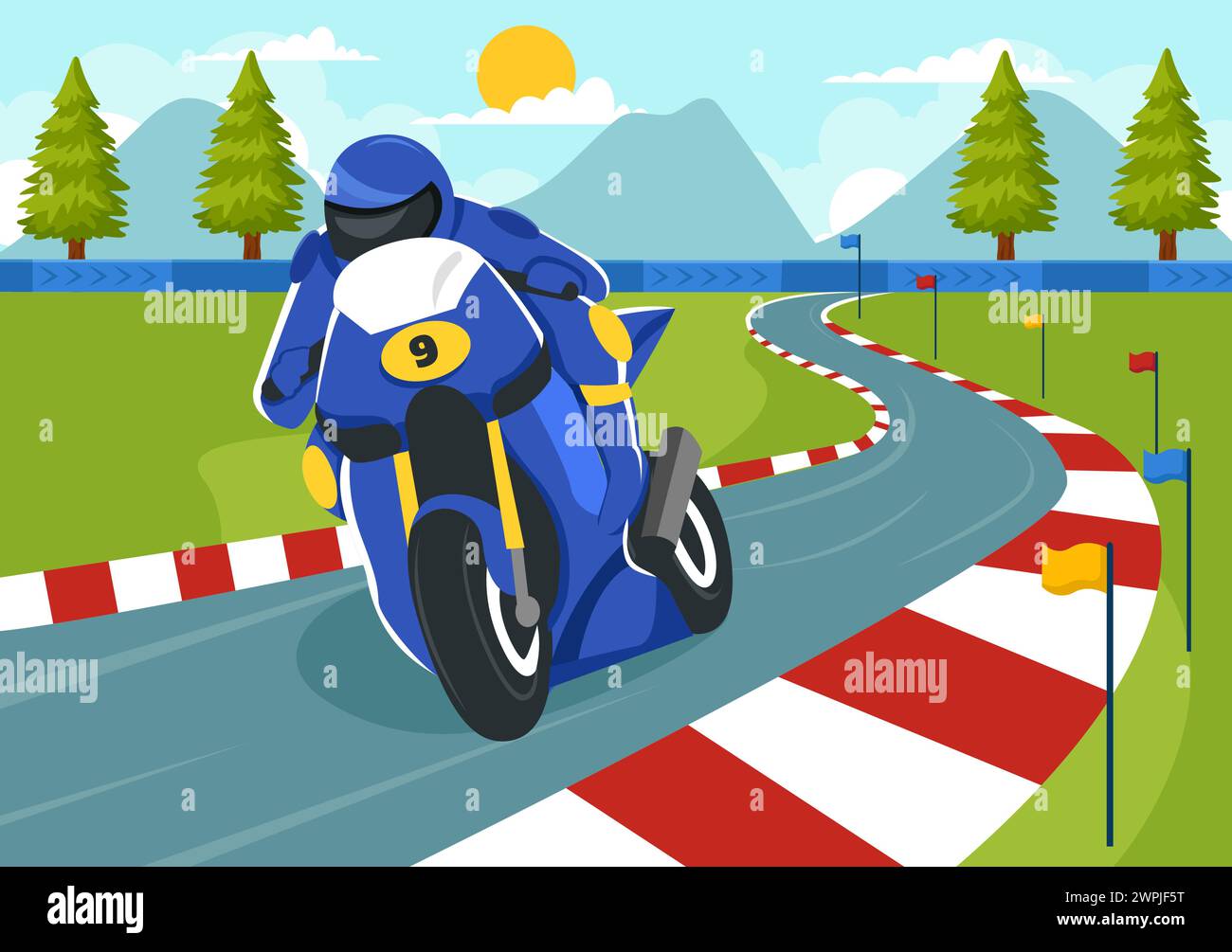Racing Motosport Speed Bike Vector Illustration for Competition or ...