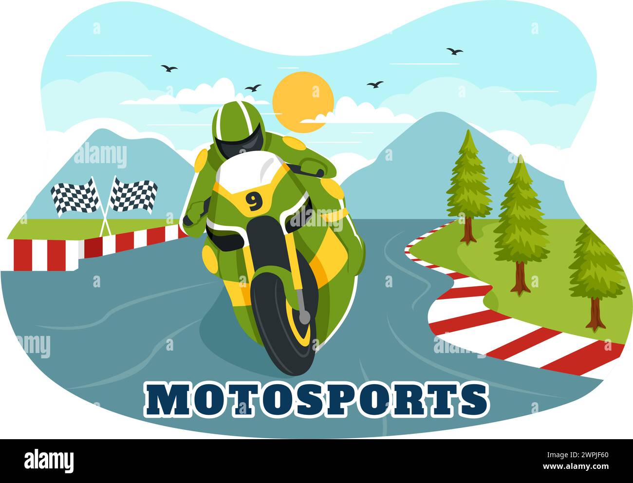 Racing Motosport Speed Bike Vector Illustration for Competition or ...