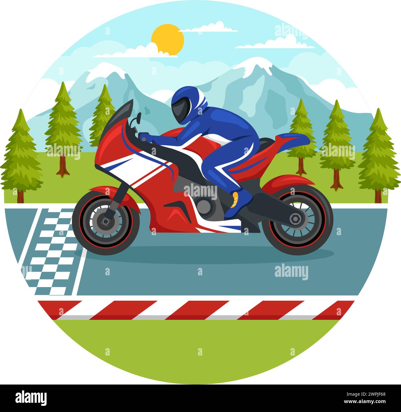 Racing Motosport Speed Bike Vector Illustration for Competition or ...
