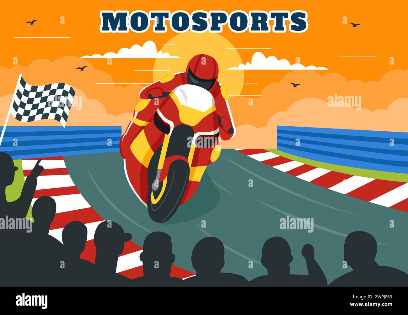Racing Motosport Speed Bike Vector Illustration for Competition or ...