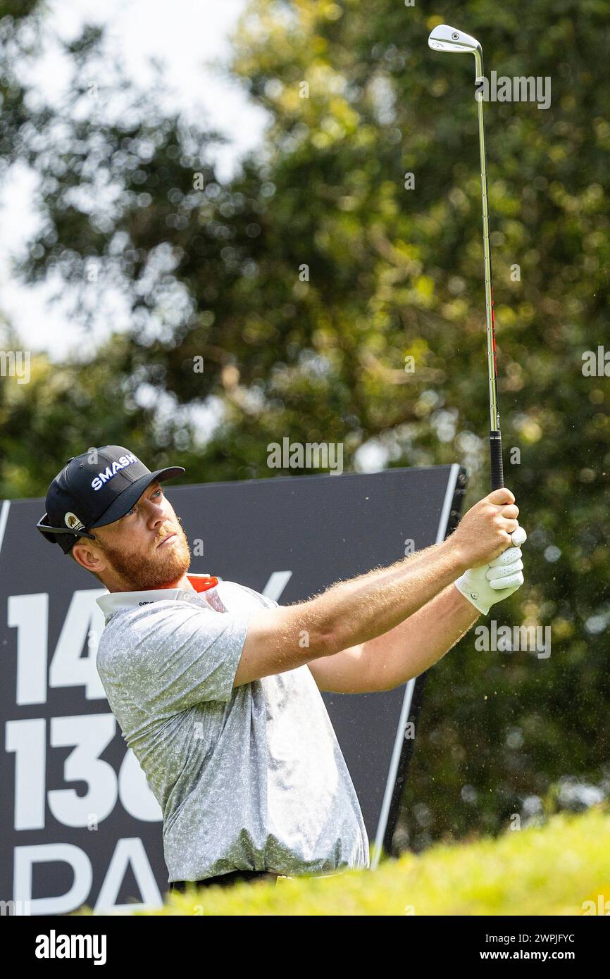 Talor Gooch of Smash GC hits his shot from the second tee during the ...