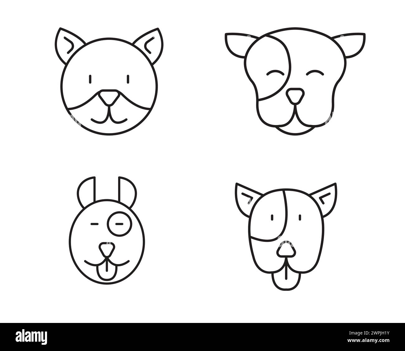 Dog breeds black line Stock Vector Images - Alamy