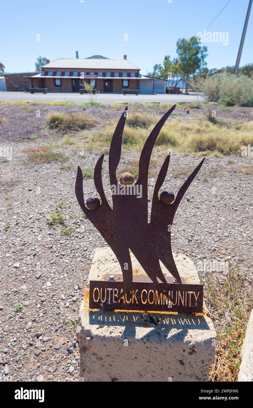 Metal sculpture in the small Outback community of Parachilna, Flinders ...