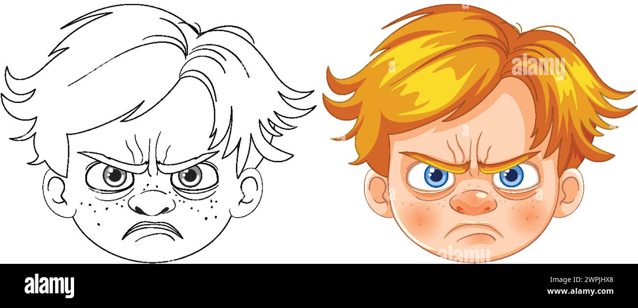 Scowl expression Stock Vector Images - Alamy