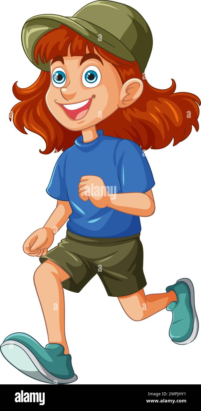 Smiling redhead girl blue Stock Vector Images - Alamy