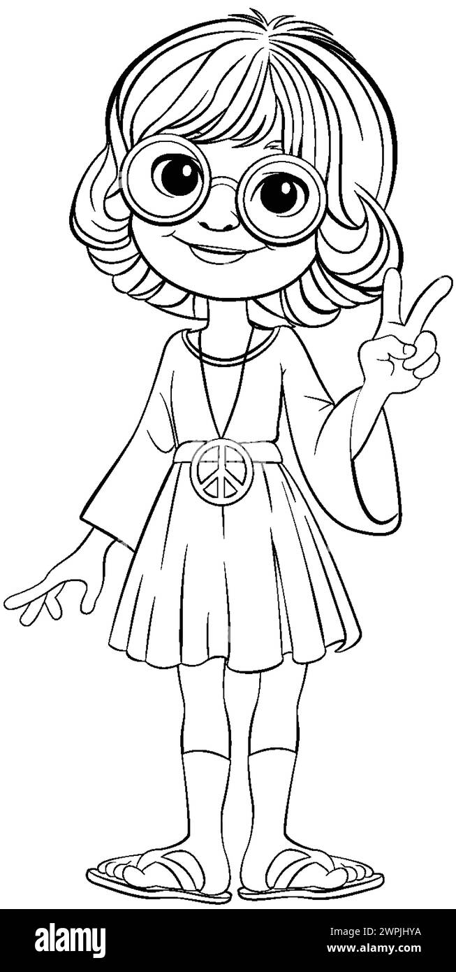 Smiling child girl showing Black and White Stock Photos & Images - Alamy