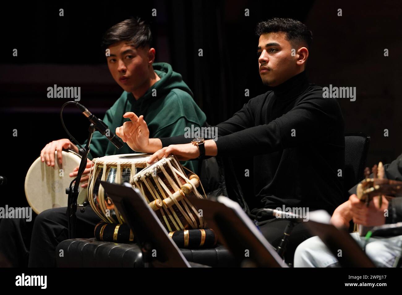 Members of the Afghan Youth Orchestra (AYO) practice for their Breaking ...
