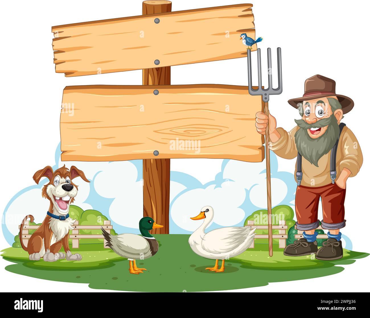 Farmer with dog Stock Vector Images - Alamy