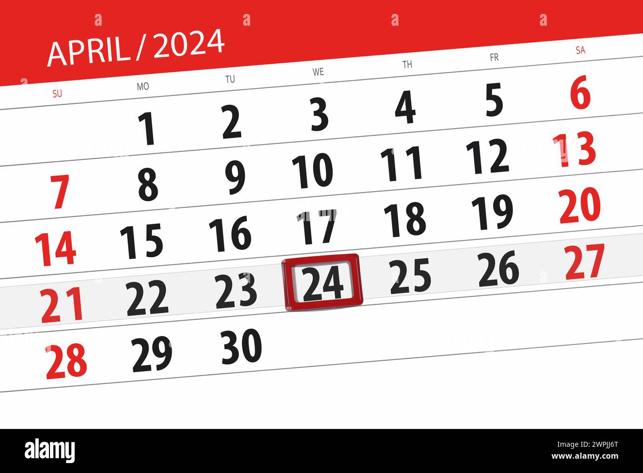 Calendar 2024, deadline, day, month, page, organizer, date, April ...