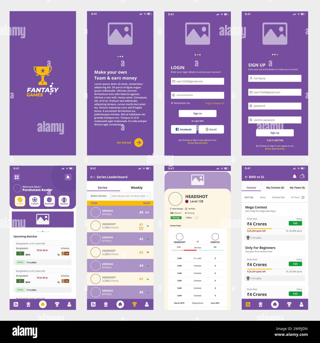 Back to school ui template Stock Vector Image & Art - Alamy