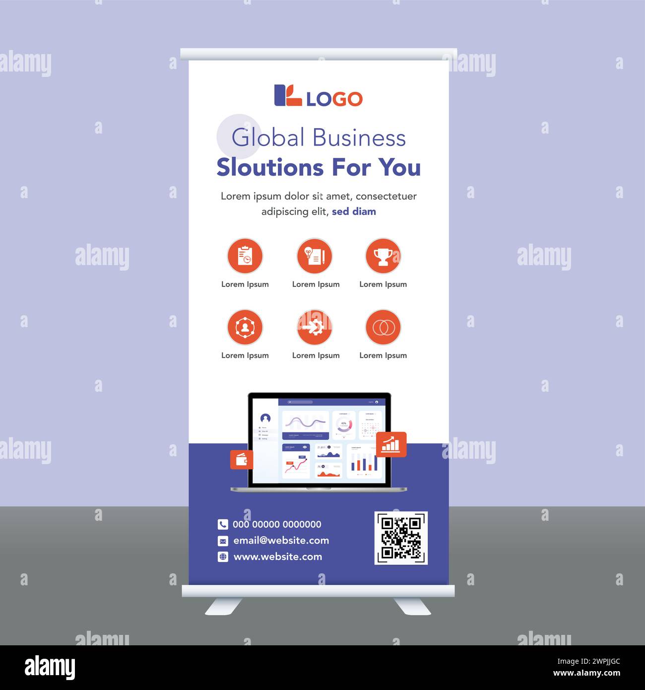 Business solution standee with tech dashboard Stock Vector Image & Art ...