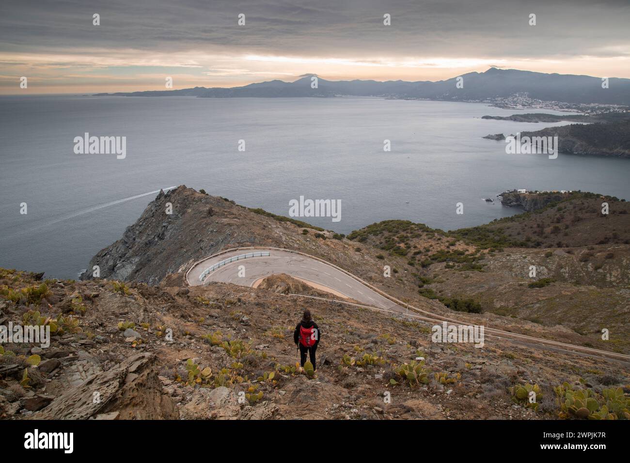 A scenic view of the coastline of Costa Brava between Colera and ...