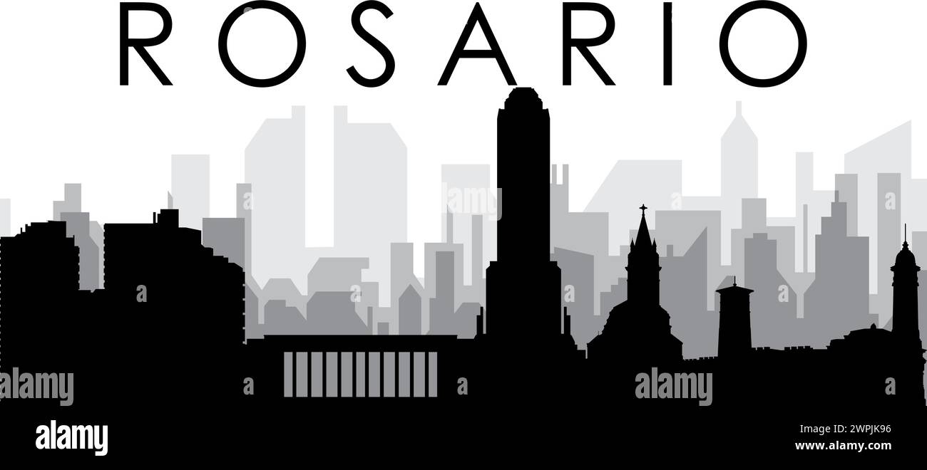 Cityscape skyline panorama of ROSARIO, ARGENTINA Stock Vector Image ...