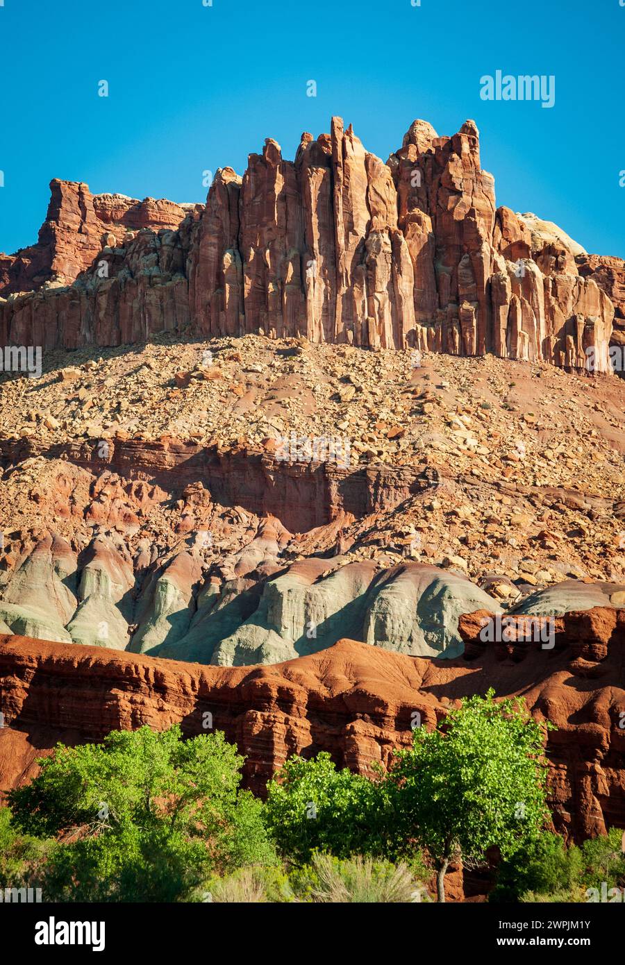 Plateaus and Orchards at Capitol Reef National Park in Utah, USA Stock ...