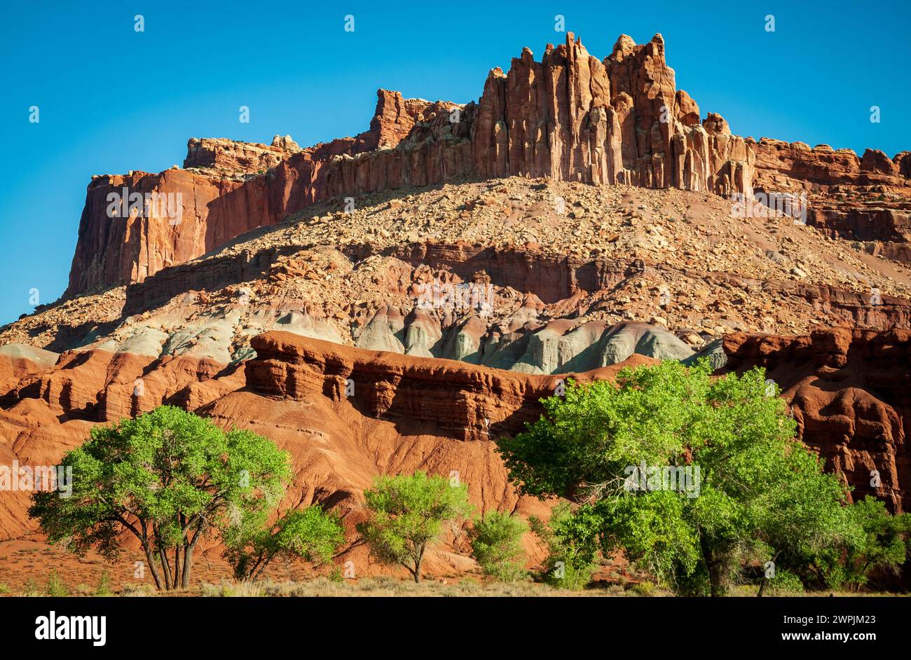 Plateaus and Orchards at Capitol Reef National Park in Utah, USA Stock ...
