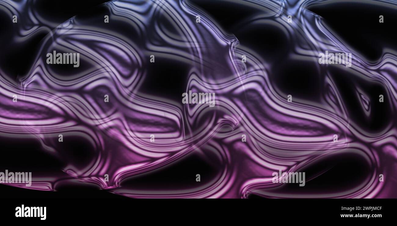 Abstract smooth lines on a dark background. Colored prominences. An ...