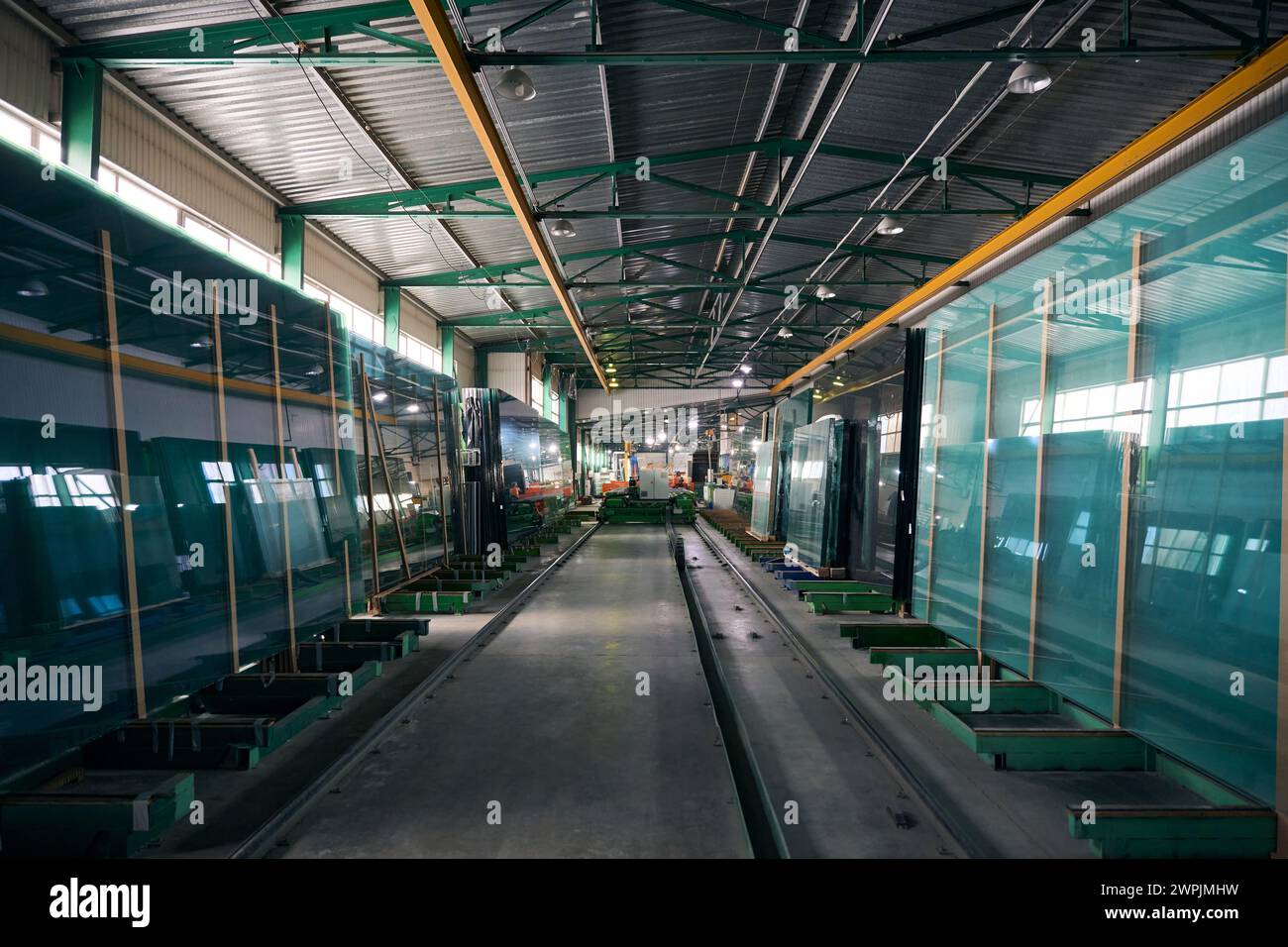 Modern production workshop for window production Stock Photo - Alamy
