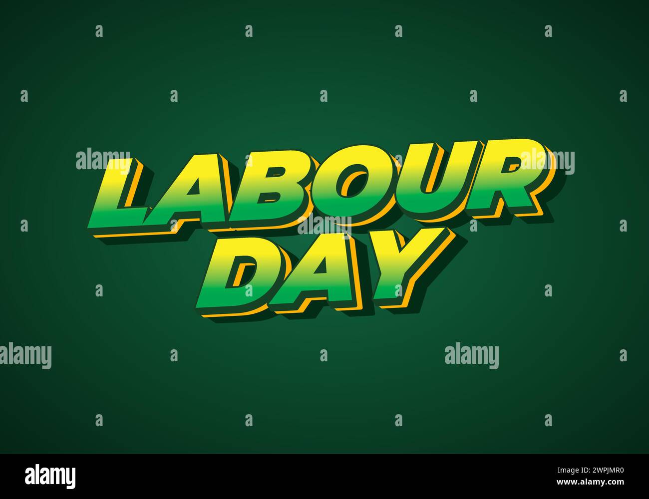 Labour day. Text effect design in green yellow color with eye catching ...