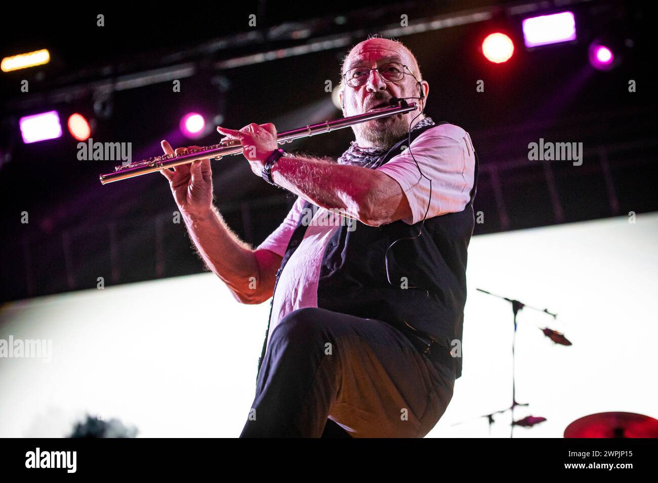 Porto, Portugal. 08th Mar, 2024. Ian Anderson is playing the flute on ...