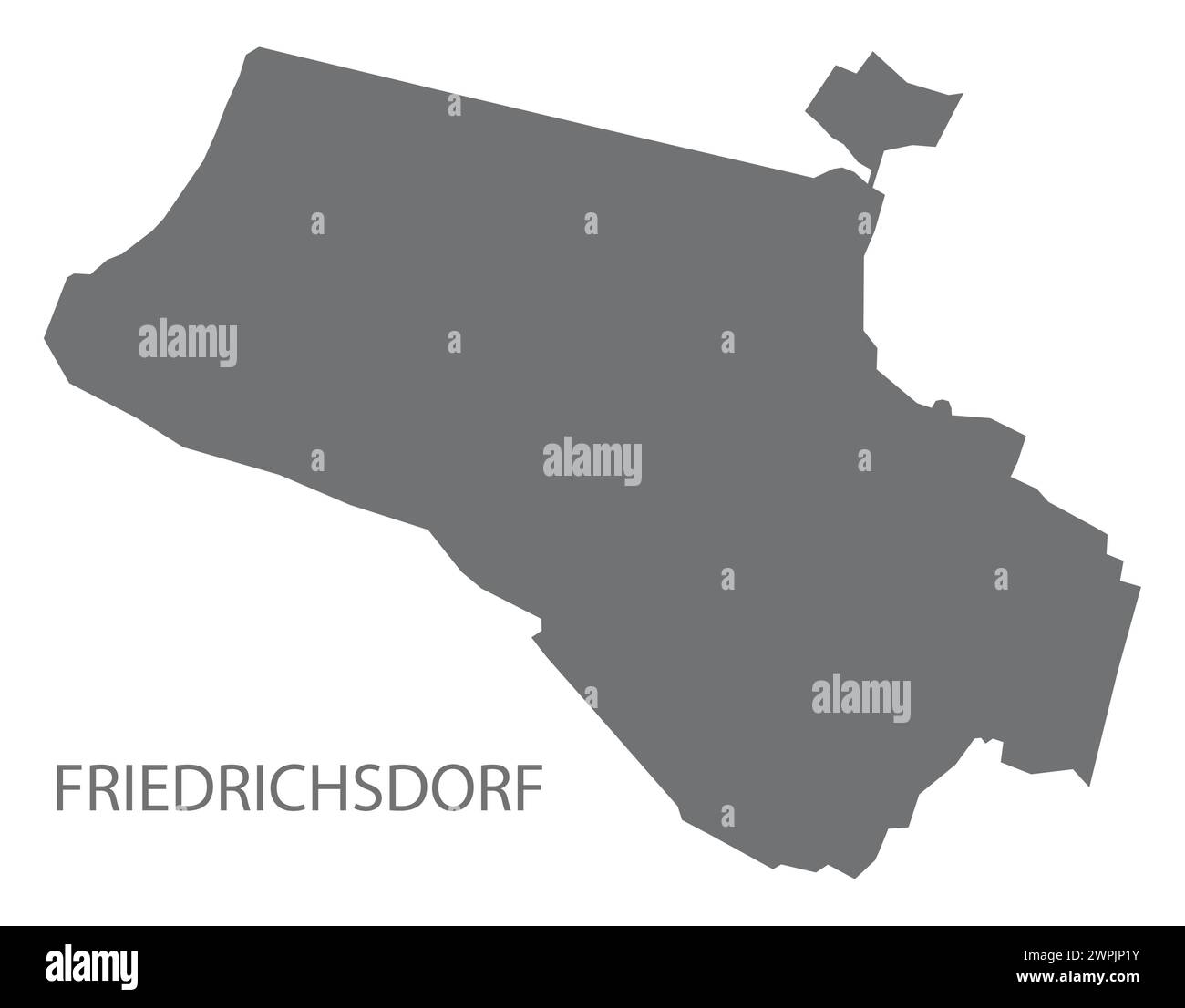 Friedrichsdorf German city map grey illustration silhouette shape Stock ...