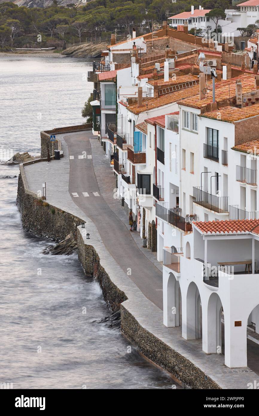 Mediterranean coast in Costa Brava. Cadaques village, Girona. Catalonia ...