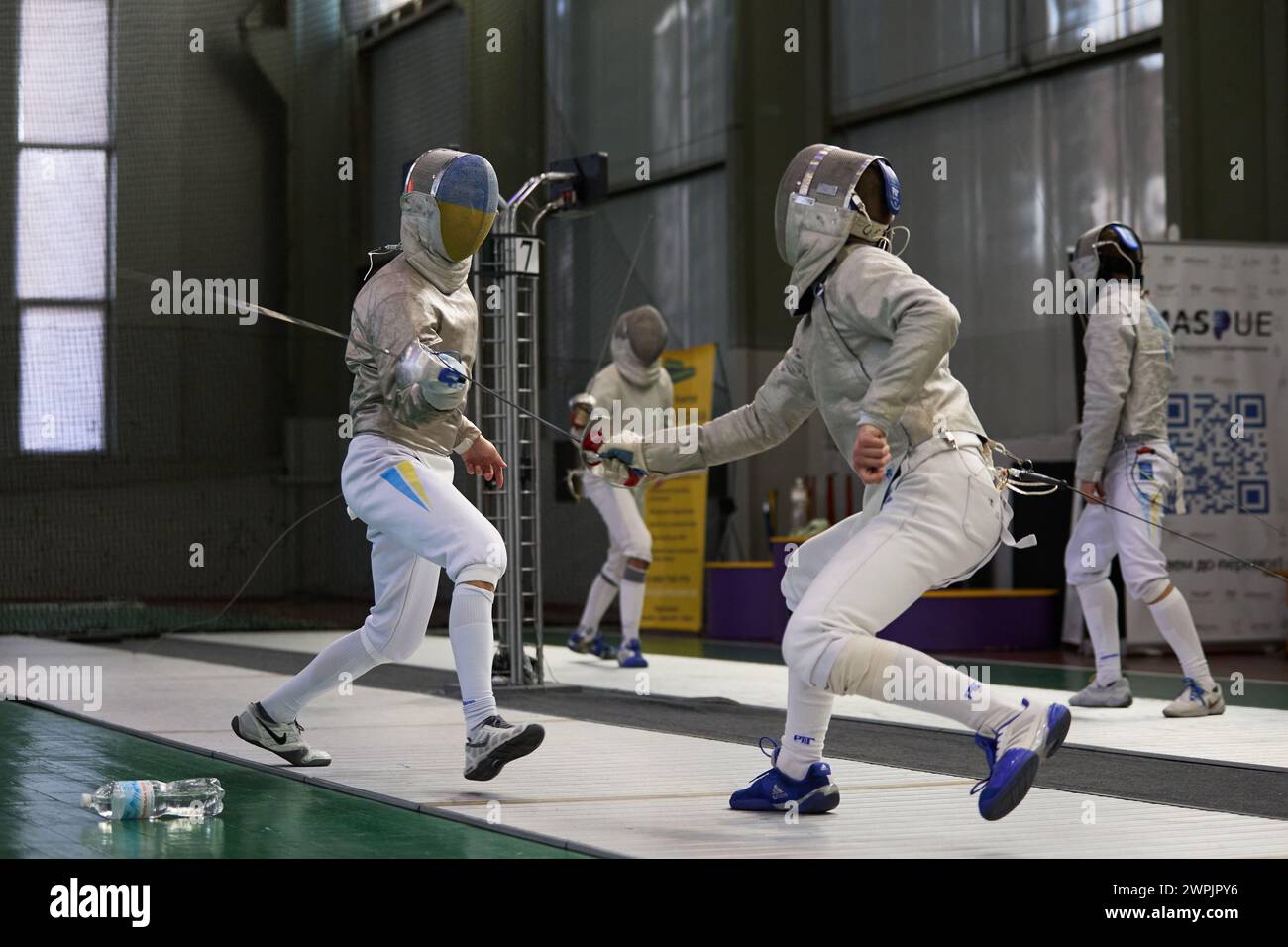 Ukrainian Fencers Viacheslav Dziuba (left) and Yevgen Oleinykov fight ...