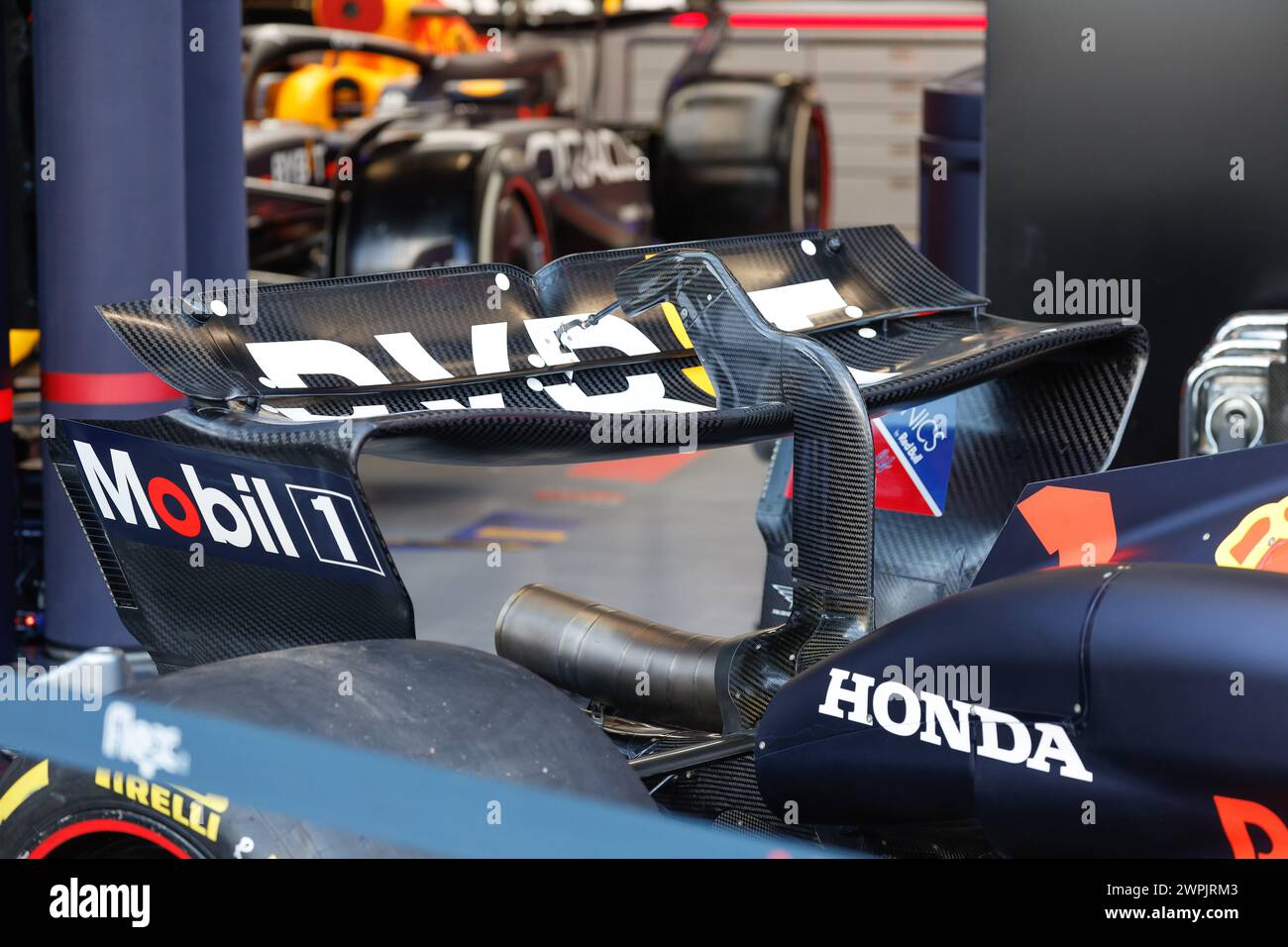 Red Bull Racing RB20, mechanical detail, A lower camber rear wing ...