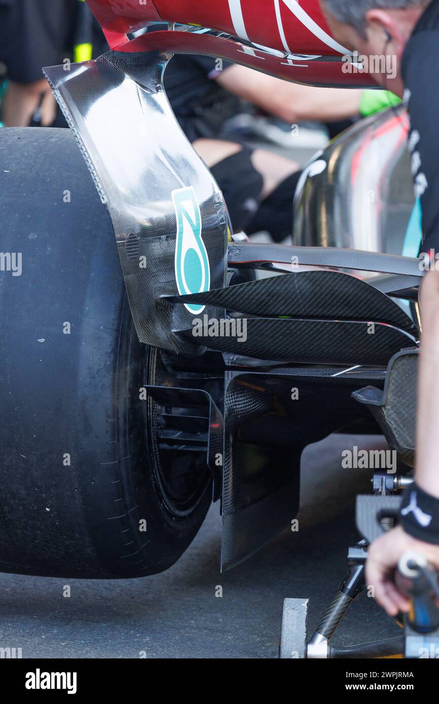 Mercedes AMG F1 Team W15, mechanical detail, Lower deflector rotation ...