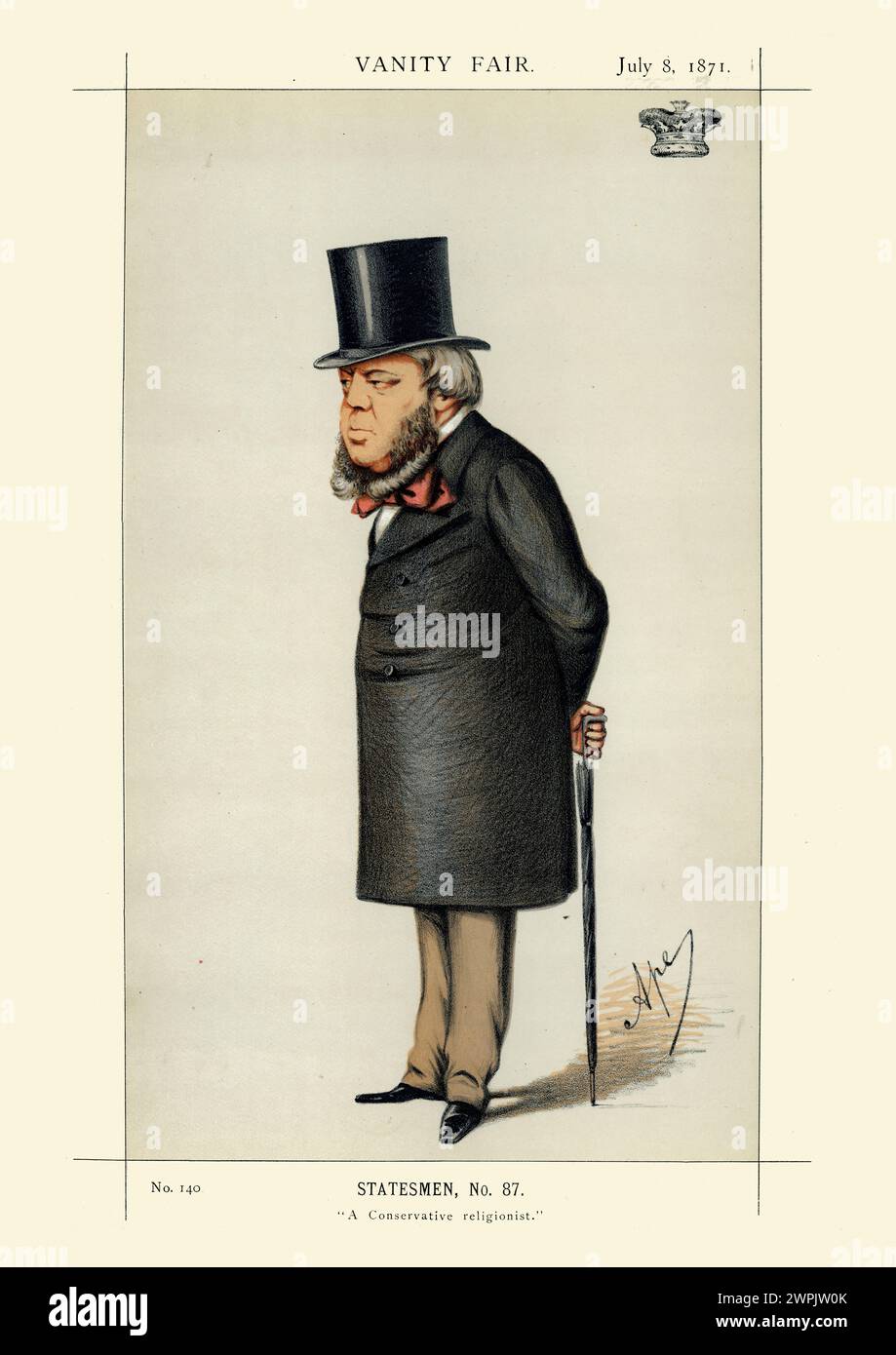 Victorian caricature of John Spencer Churchill 7th Duke of Marlborough ...