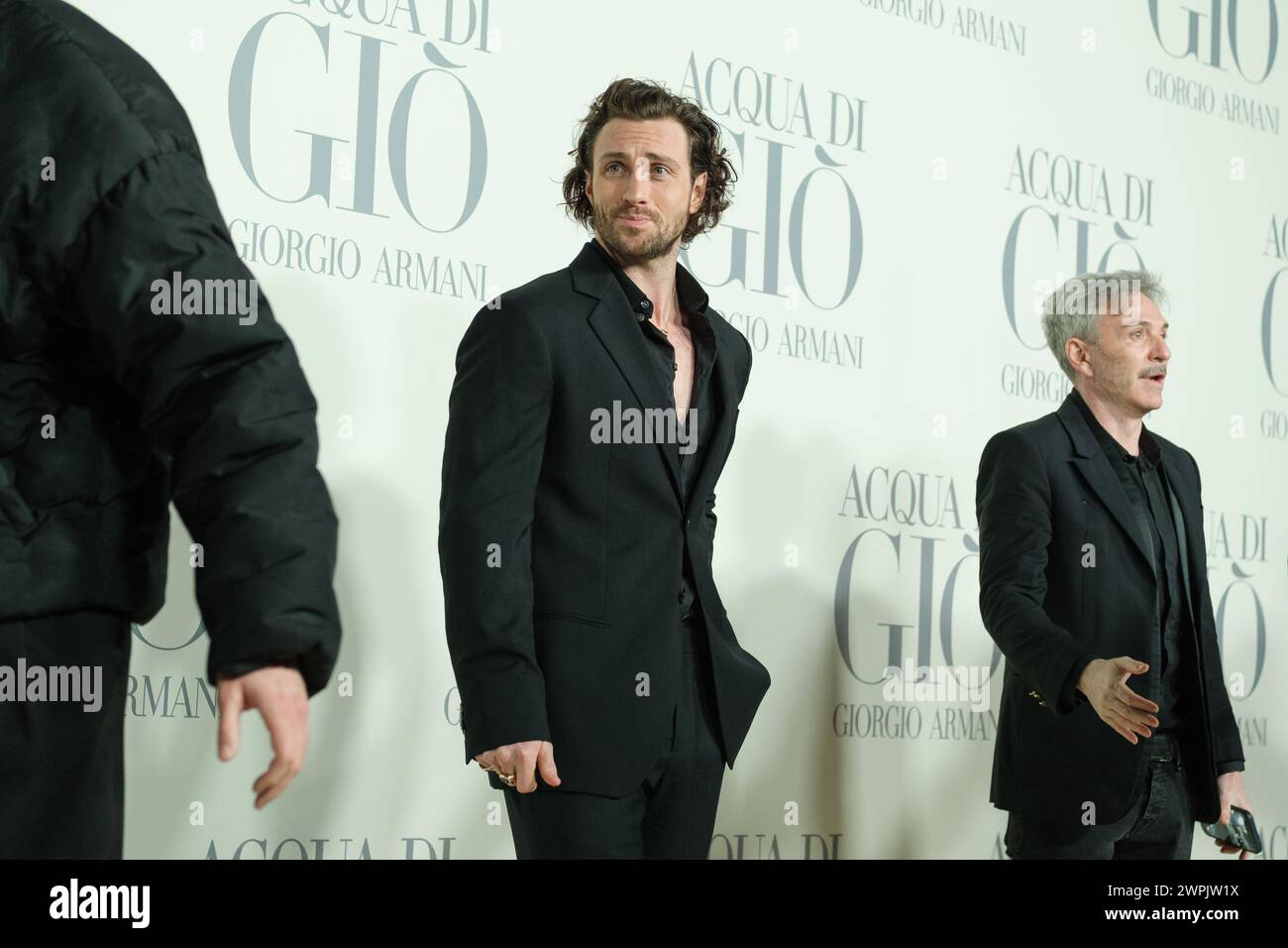 Aaron Taylor Johnson attends the Madrid photocall for "ACQUA DI GIO" By ...
