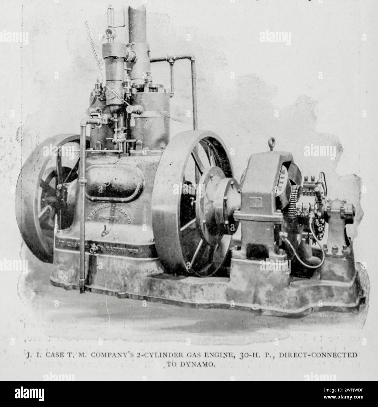 J. I. CASE T. M. company's 2 cylinder gas engine 30 H. P., DIRECT ...