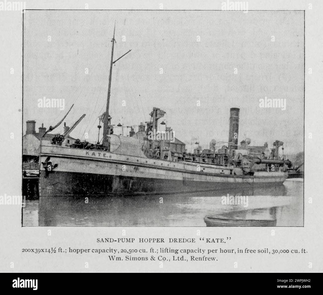 SAND-DUMP HOPPER DREDGE KATE, 200x39x14.5 ft.; hopper capacity, 20,500 ...