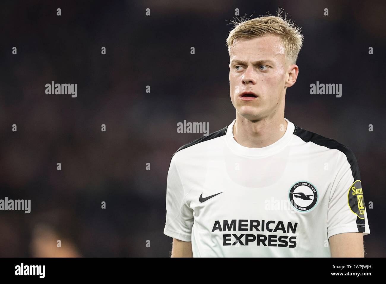 Brighton and Hove Albion's Dutch defender Jan Paul van Hecke looks ...