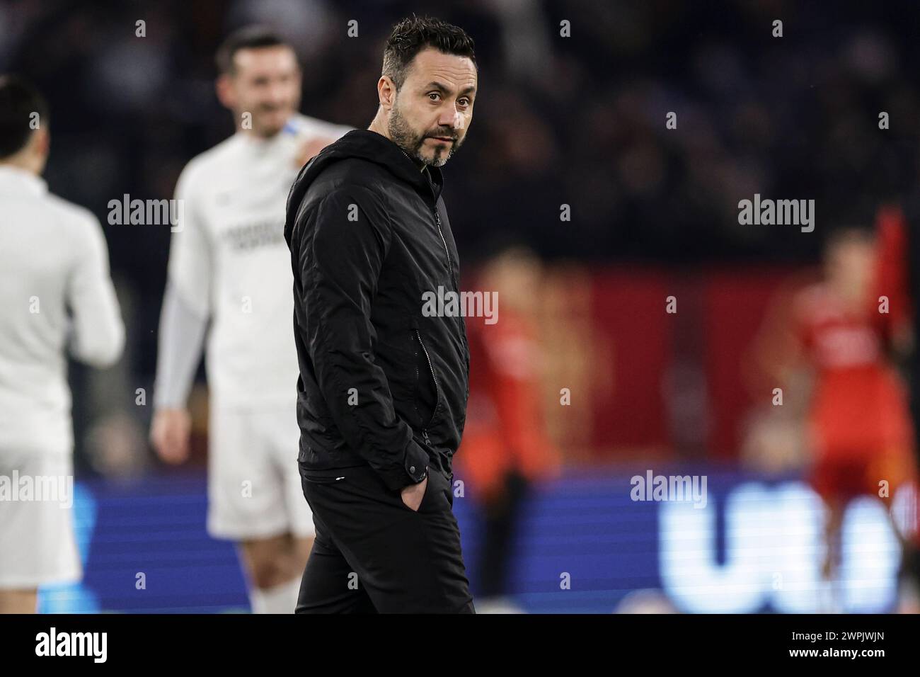 Brighton and Hove Albion's Italian coach Roberto De Zerbi looks during ...