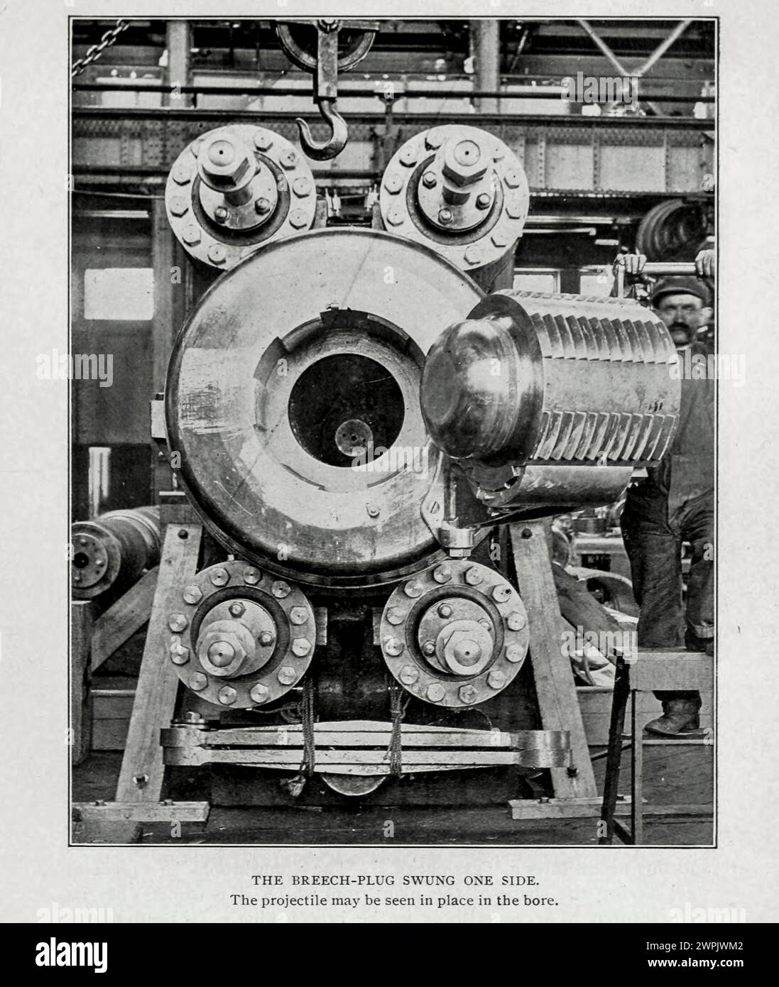 THE BREECH-PLUG SWUNG ONE SIDE. The projectile may be seen in place in ...