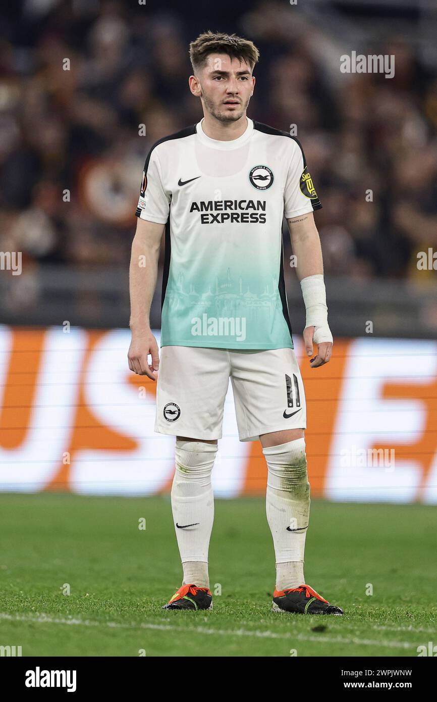 Brighton and Hove Albion's Scottish midfielder Billy Gilmour looks ...
