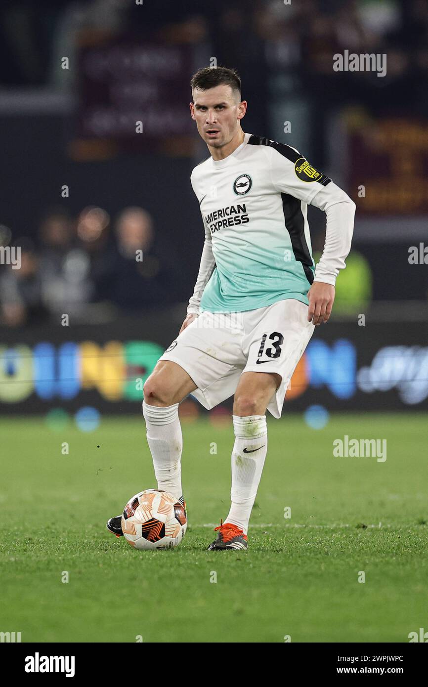 Brighton and Hove Albion's German midfielder Pascal Grob controls the ...