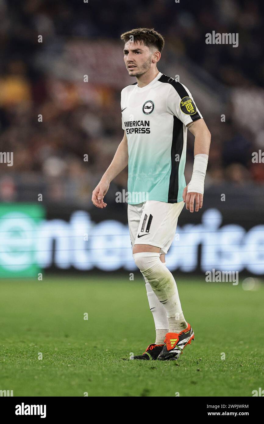 Brighton and Hove Albion's Scottish midfielder Billy Gilmour looks ...
